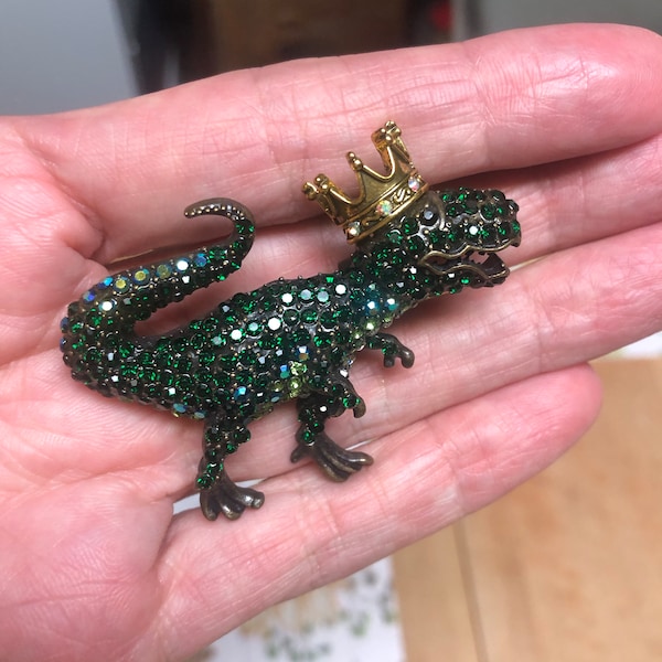 Dinosaur Rhinestone Brooch, Tyrannosaurus Jewelry, T Rex, Jewelry ...