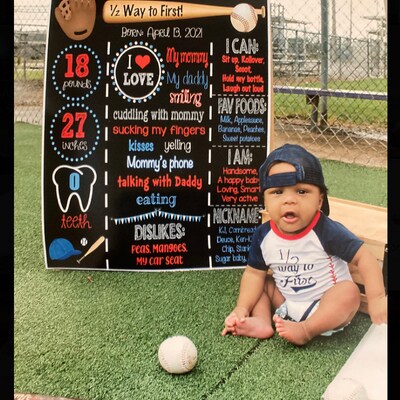 Colorful Half Birthday Chalkboard Sign Print Yourself - Etsy