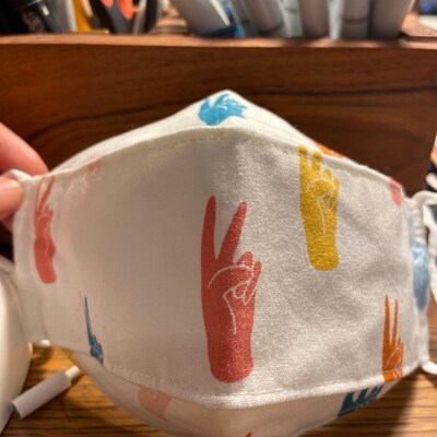 Peace Sign Print Cotton 3-D Mask - Etsy