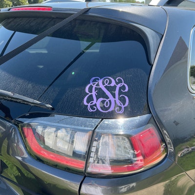 Monogram Car Decal / Car Decal / Script Monogram / Vinyl Monogram ...