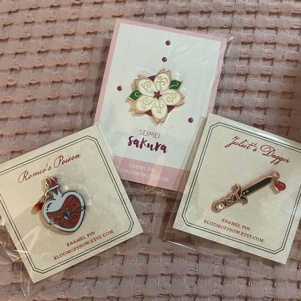 Romeo & Juliet Enamel Pins - Etsy