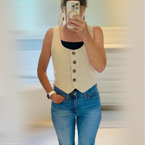 Fitted Reversible Vest PDF Sewing Pattern, Sizes 0-12, Digital Sewing ...