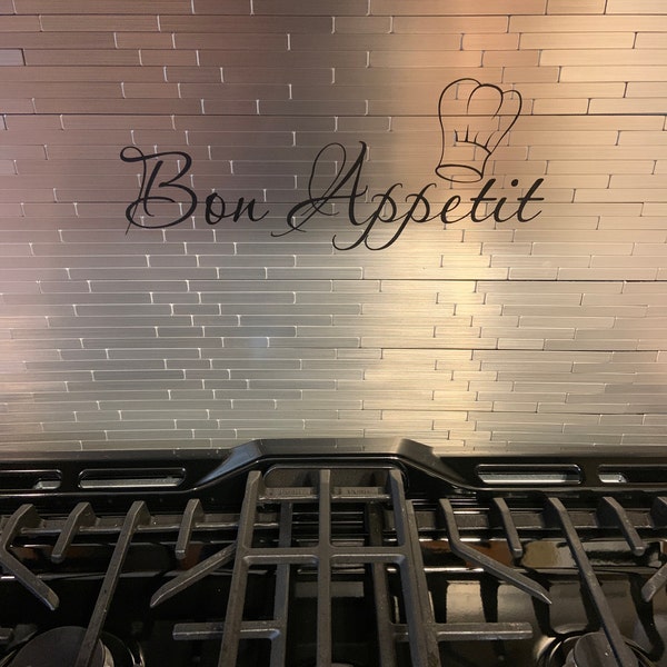 Bon Appetit With Chef Hat Vinyl Wall Decal. Kitchen Decor, Bon Appetit ...