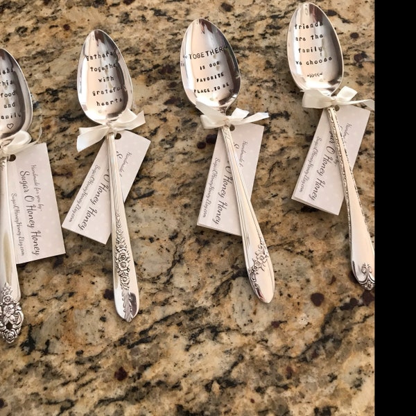 Hand Stamped Serving Spoon - Friends Are the Family We Choose ...