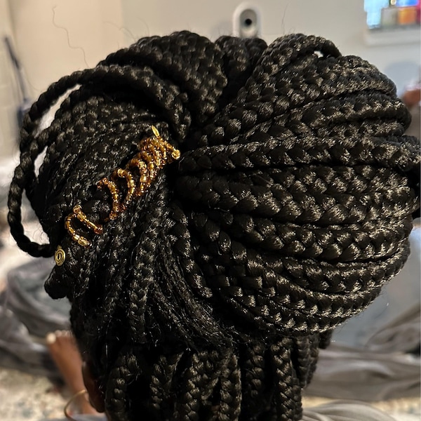 Copper and Topaz Beaded Loc Coil, Loc Jewelry, Braid Coil, Hair ...