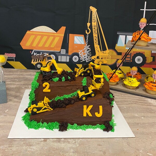 Construction Birthday Party, Personalized Wood Construction Truck Crane ...