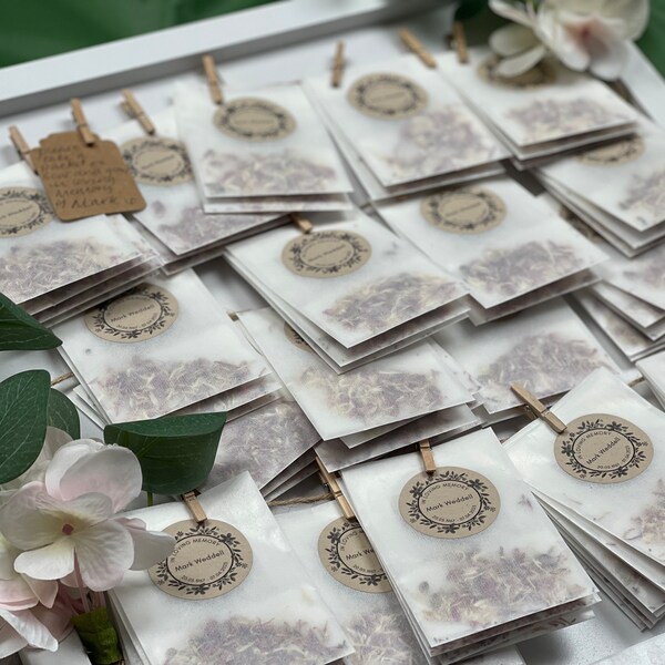 Personalised Wedding Favours Seed Packets, With Natural Biodegradable ...
