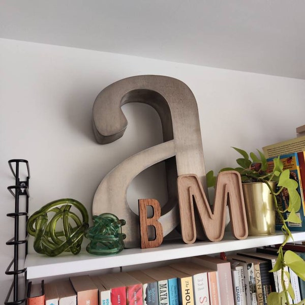 Free Standing Letters, 3 Pieces, Custom Oak Wood 3d Letters, Decorative ...