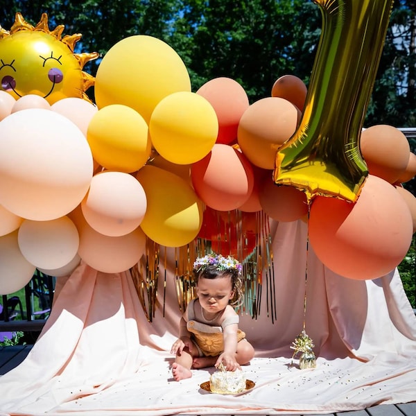 Boho Sunshine Balloon Garland Kit / Boho Sun Birthday, Here Comes the ...