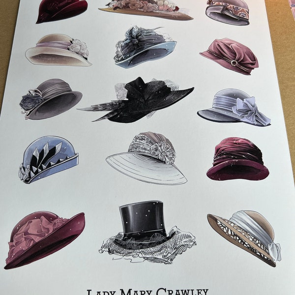 Lady Mary's Hat Collection 11x14 - Etsy
