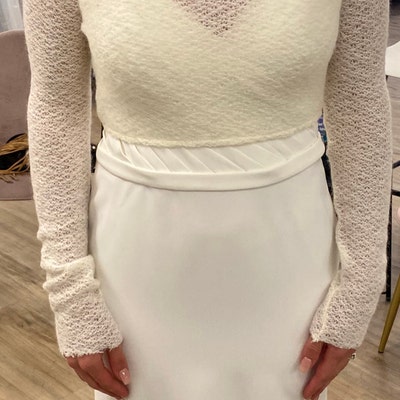 Bridal Sweater, Warm Wedding Cardigan, Taupe Knitted Wrap, Wool Bridal ...