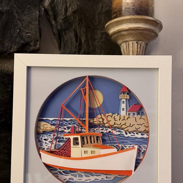 3D Cherry Blossom Tree Shadow Box SVG, 3D Spring SVG, 3D Cherry Blossom ...