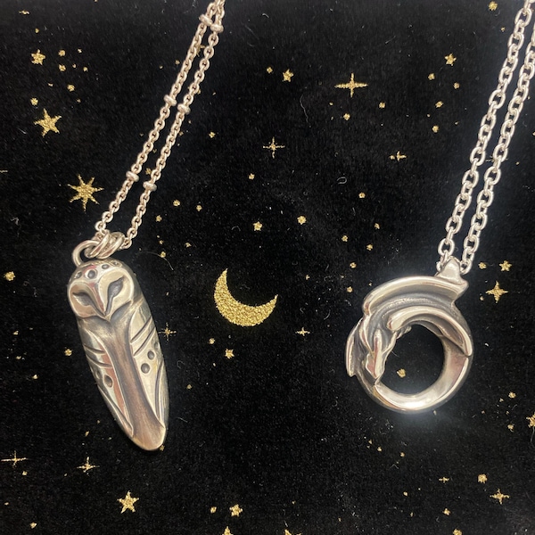 Sleeping Dragon Sterling Silver Pendant Necklace / Curled up Dragon ...