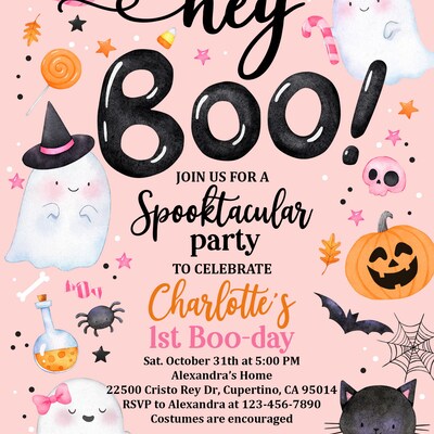 Watercolor Halloween Clipart, Cute Monsters, Witch, Vampire, Ghost ...