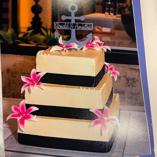 Personalized Anchor Cake Topper: Nautical Wedding, Baby Shower Decor - Etsy