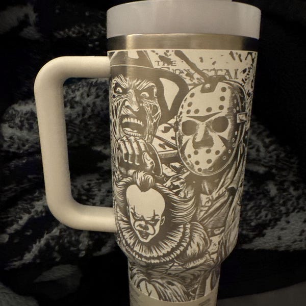 Horror-themed Laser Engraved Tumbler 40oz | Glow-in-the-dark Options ...