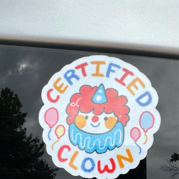Certified Clown Waterproof Sticker! - Etsy