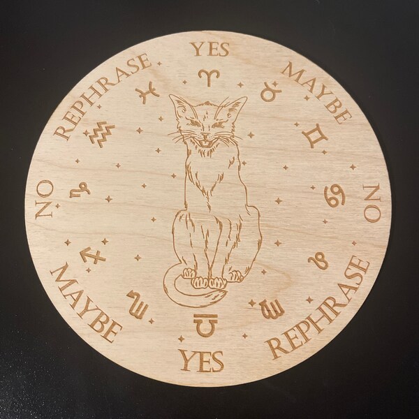 Black Cat Wood Pendulum Board | Laser Engraved | Divination | Scrying ...