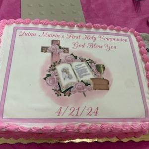 First Communion Edible Cake Topper Licensed - 1/4 Sheet - Etsy