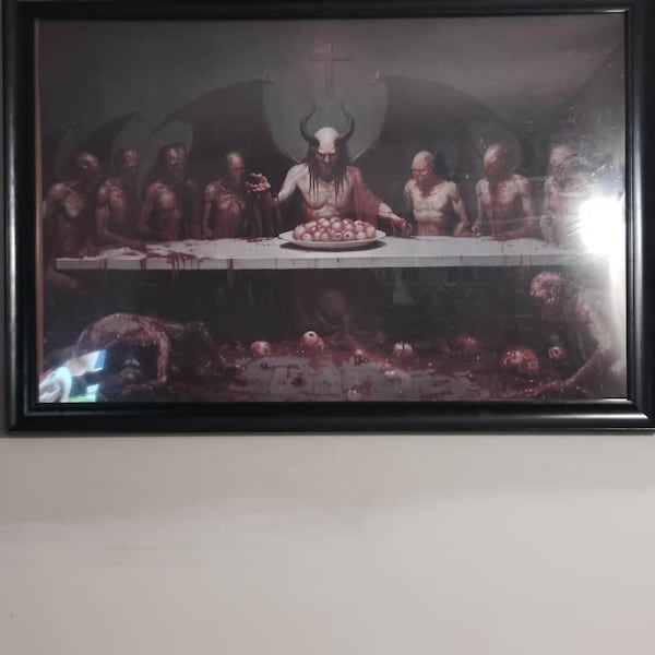 The Last Supper Art Print: Satan, Devil, Gothic Painting, Dark Art ...