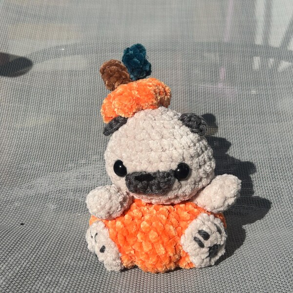 Sitting Pumpkin Pug Plush Crochet PATTERN! Amigurumi Fall/ Halloween ...