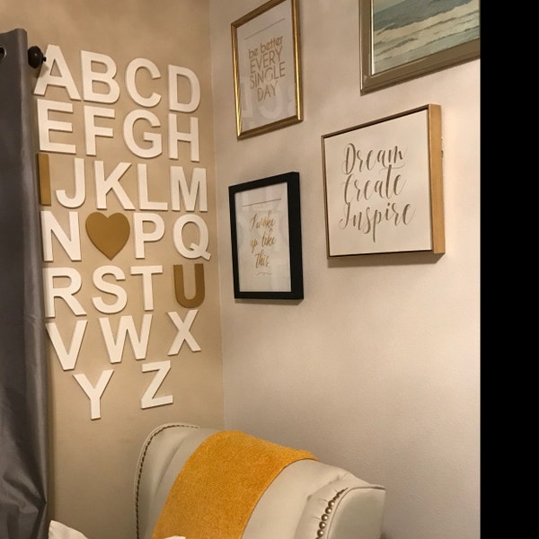 Painted Alphabet Letters Set, Nursery, Kids Room Decor, Wooden Wall ...