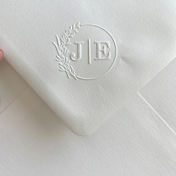 Wedding Monogram Embosser Stamp,personalized 2 Initials Embosser Stamp ...