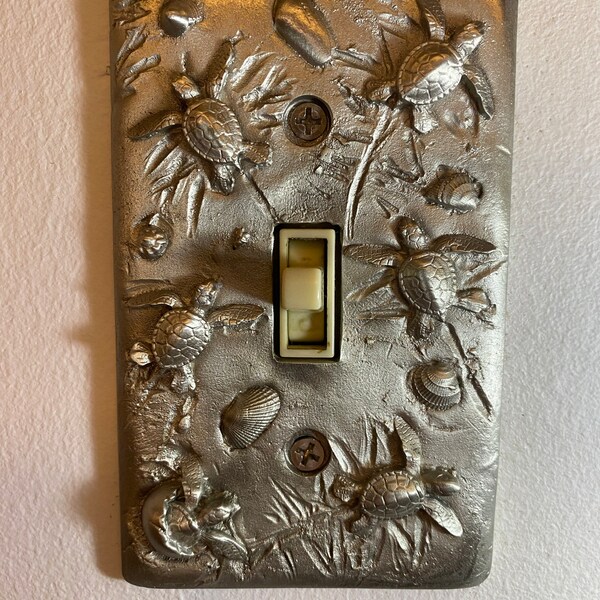 Sea Turtle Double Switch Plate, Beachy Home Décor Turtle Switch Plate ...