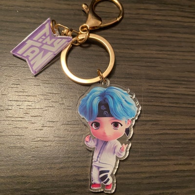BTS Tinytan MIC Drop Keychain With Customized Pompom Option - Etsy