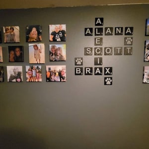 Paw Prints Scrabble Tiles Wall Art Wooden - Etsy