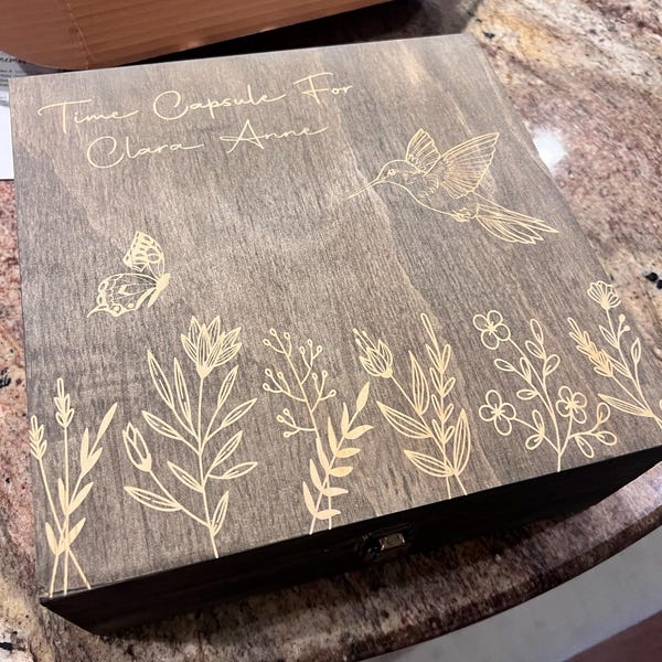 Personalized Time Capsule Keepsake Box, 1st Birthday Memory Box, Baby's ...