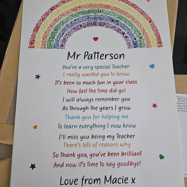 Teacher Poem Gifts - Personalised Teacher Thank You Gifts - Teaching ... Teacher Poem Gifts - Personalised Teacher Thank You Gifts - Teaching ...