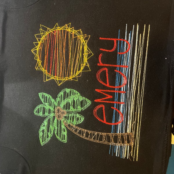 Beach Scene - Scribble Fill - Embroidery Design - Instant Download ...