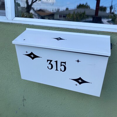 Astro Atomic Diamond DECAL Mailbox Address Numbers Retro Mid Century ...