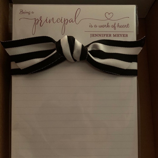 Principal Gift / Principal Appreciation Gift / Custom Notepad / Gift ...