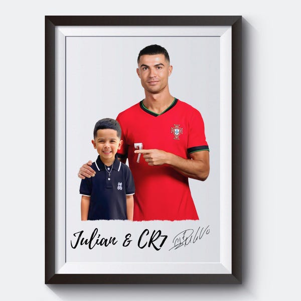Personalized Cristiano Ronaldo Cr7 Soccer Portrait With Ronaldo Signature ,ronaldo Graduation ...
