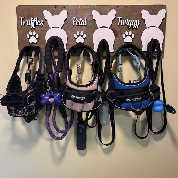 Personalized Dog Leash Holder, Wooden Collar Hanger, New Dog Gift - Etsy