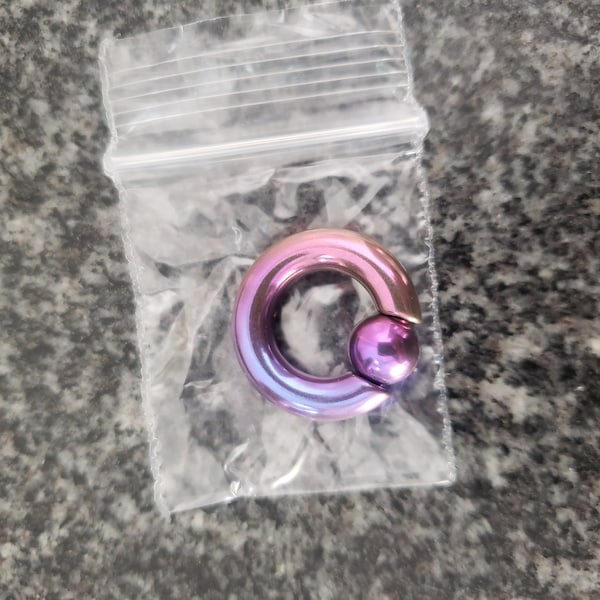 4G 5.0mm or 6g 4.0mm ASTM F136 Titanium Spring-loaded Captive Bead Ring ...