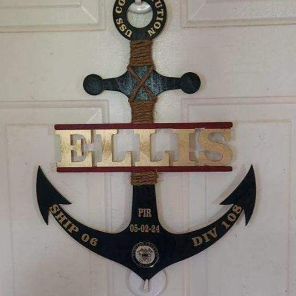 Personalized Navy Anchor/anchor Welcome Wreath/navy Moms/anchor Door ...
