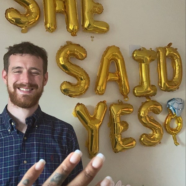 SHE SAID YES Balloons | Rose Gold Balloons | Gold Silver Balloons ...