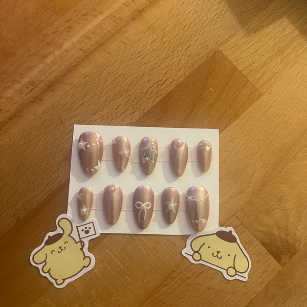 Miffy Press on Nails / Cyberpunk Nails / Chrome Nails / Funky Nails ...