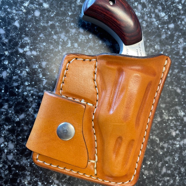Leather Pocket Holster & Ammo Pouch NAA 22 Mag 1 1/8 or 1 5/8 - Etsy