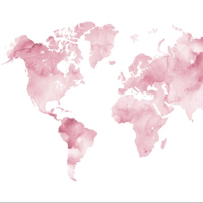 Teal World Map Poster, Mint Green Map Print, Teal Map Printable ...