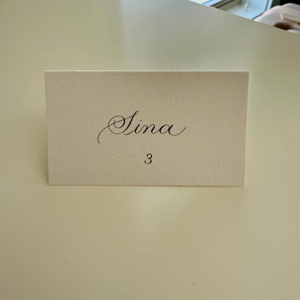 Place Cards With Ribbon - Ivory Place Cards - Calligraphy Place Cards ...