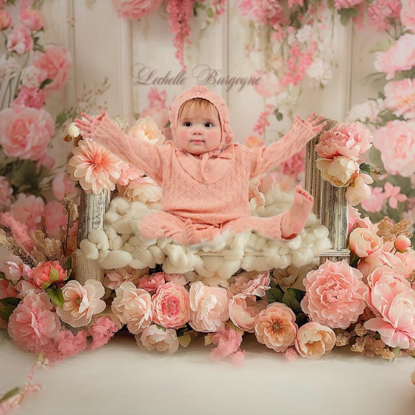 Newborn Digital Backdrop, Girl Backdrop Newborn, Pink Digital ...