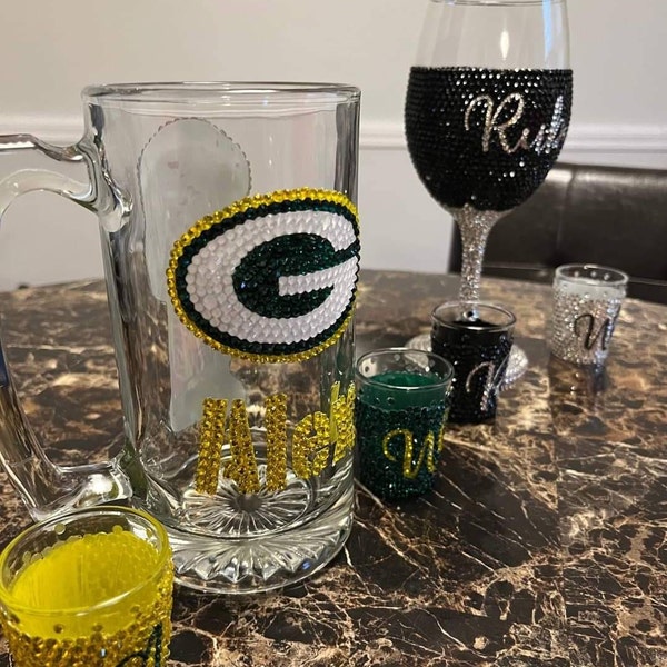 Bling Shot Glass, Branded Shot Glass, Personalized Shot Glass, Sports ...