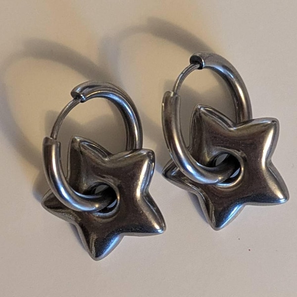 Star Hoops | Hypoallergenic Y2k Grunge Alt Goth Punk Edgy Chunky ...