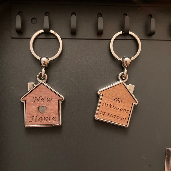 Personalised New Home Design Keyring, Custom Keychain, Housewarming New ...