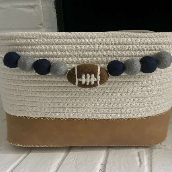 Customizable Wool Football Fan Garland - Felt Foot Ball Bunting - Fall ...