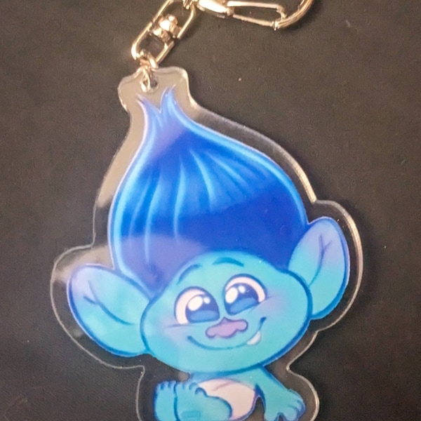 KEYCHAIN | Trolls Band Together | Baby Branch | 7cm, Clear Acrylic ...